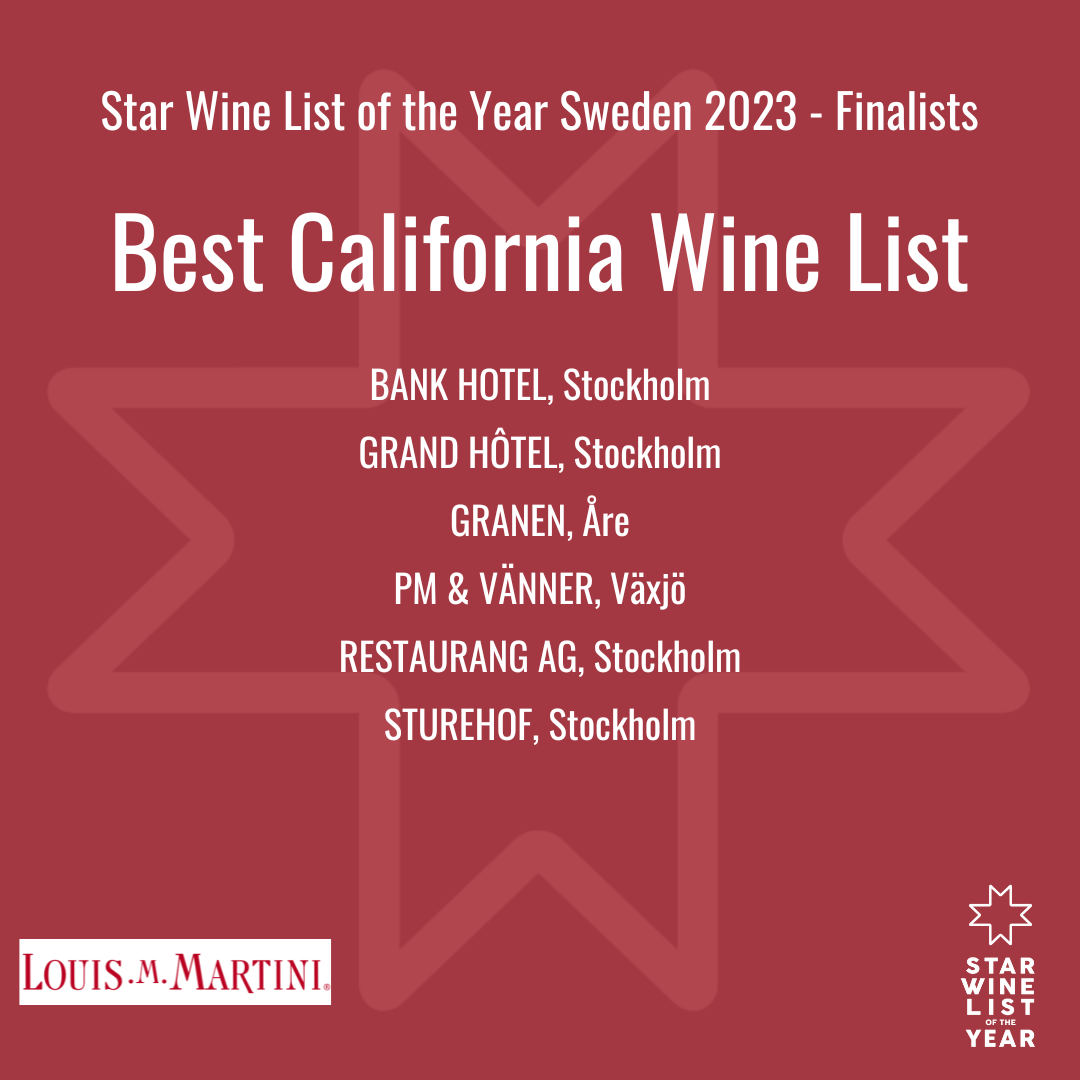 Star Wine List of the Year 2023 Sweden - Star Wine List
